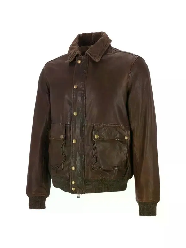 AL DUCA D’AOSTA 1902 Grainy Leather Bomber Jacket