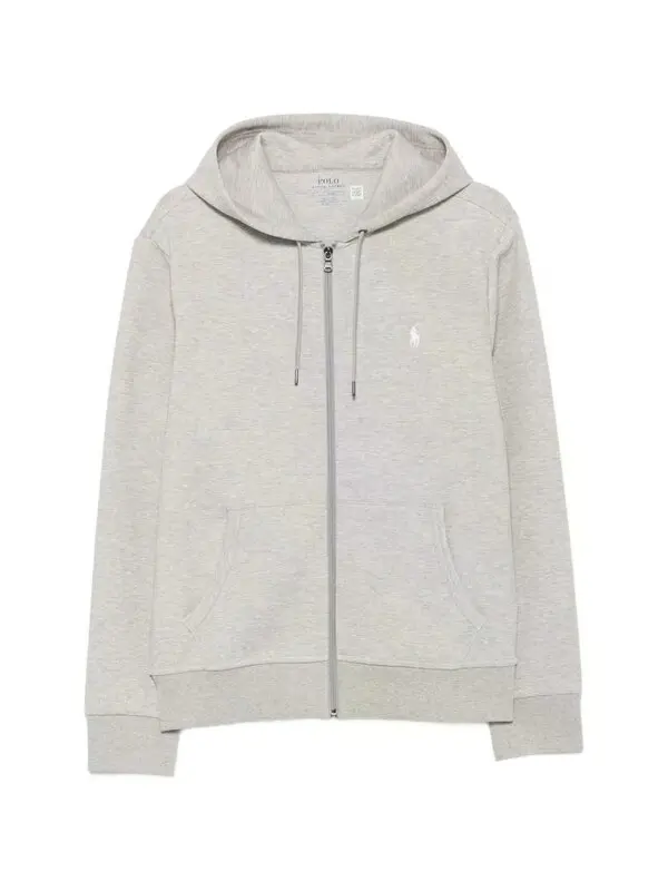 Polo Ralph Lauren Logo-embroidered Zip-up Hoodie - Grey