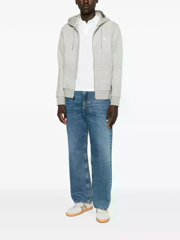 Polo Ralph Lauren Logo-embroidered Zip-up Hoodie - Grey