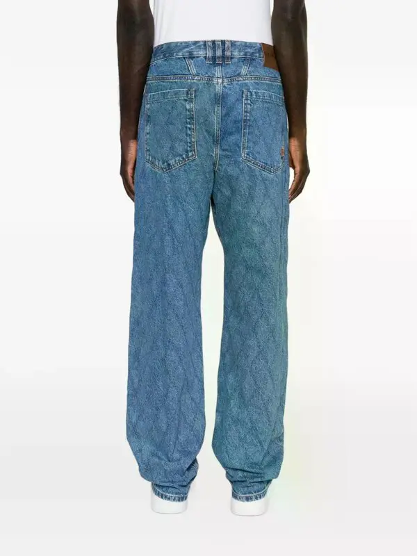 Balmain Quilted Straight-leg Jeans