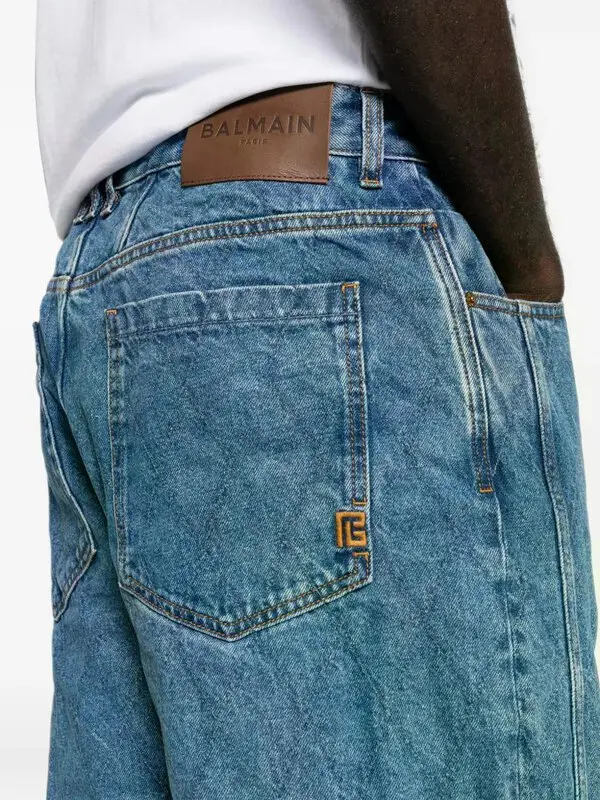 Balmain Quilted Straight-leg Jeans