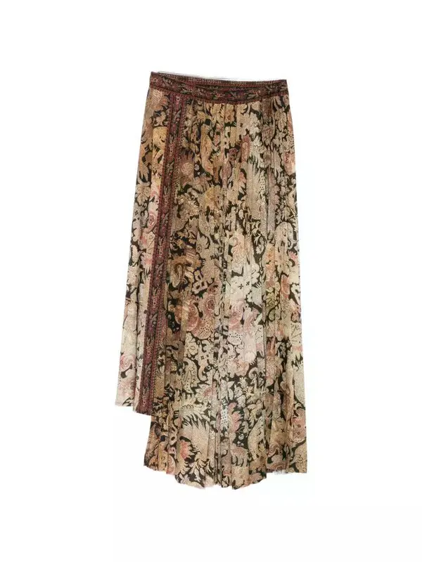 PIERRE-LOUIS MASCIA Floral-print Pleated Maxi Skirt - Neutrals