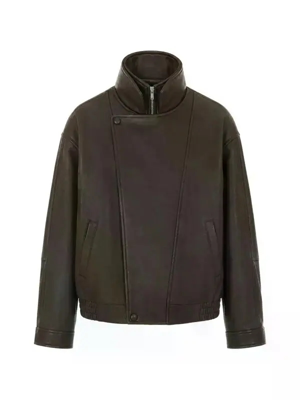 ELEH High-neck Zip-up Jacket - Brown