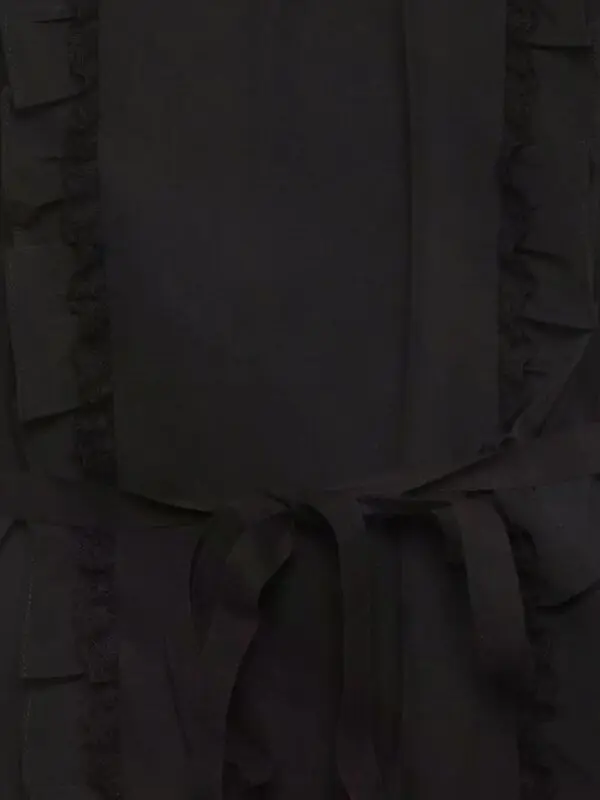 Prada Ruffle-trimmed Belted Midi Dress