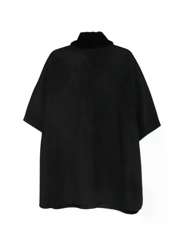 LISKA Fur-trim Wool-blend Cape