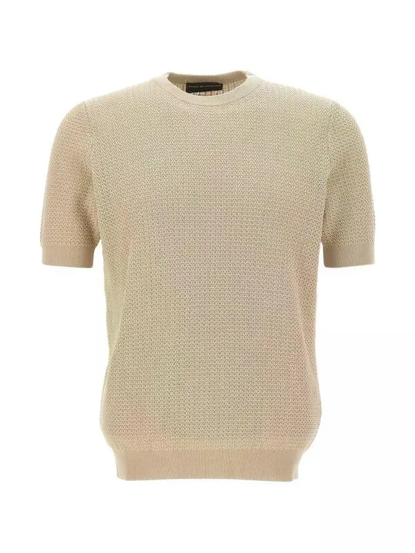 FILIPPO DE LAURENTIIS Interwoven Cotton Short Sleeve Sweater