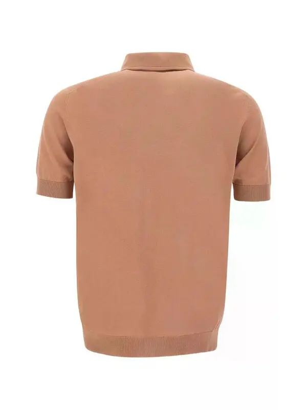 FILIPPO DE LAURENTIIS Crepe-knit Ribbed Polo Shirt