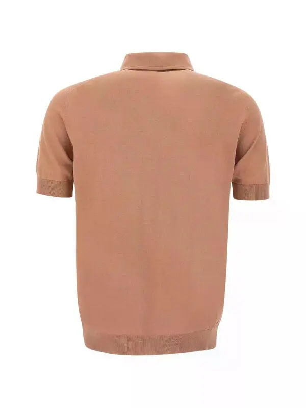 FILIPPO DE LAURENTIIS Crepe-knit Ribbed Polo Shirt