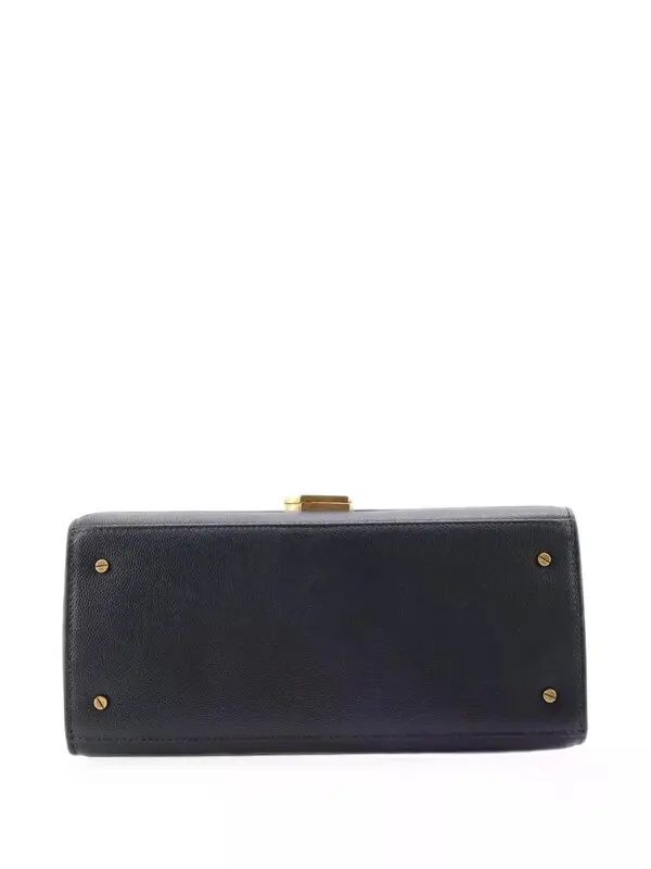 Saint Laurent Cassandra Leather Medium Satchel - Grey