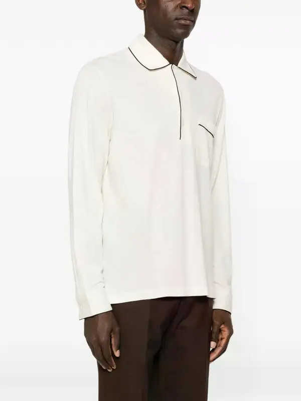 TOM FORD Piped-trim Long-sleeved Polo Shirt