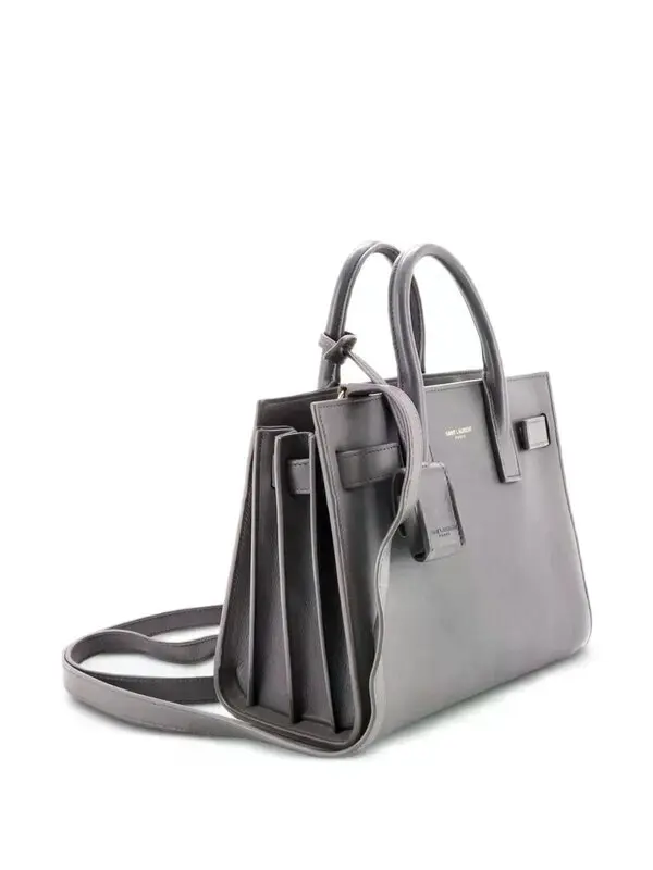 Saint Laurent Sac De Jour Bag Leather Nano Tote Bag - Grey