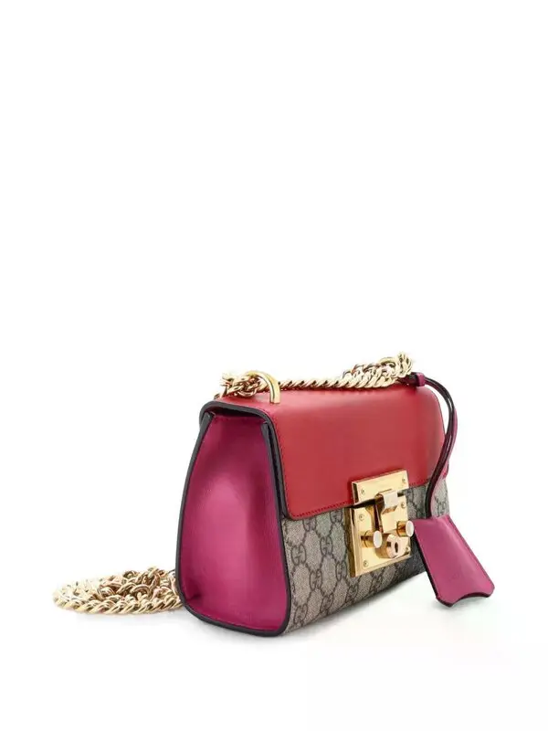 Gucci Padlock Shoulder Bag Gg Coated Canvas And Leather Small Cross Body Bag - Red