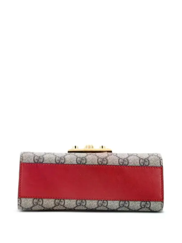 Gucci Padlock Shoulder Bag Gg Coated Canvas And Leather Small Cross Body Bag - Red