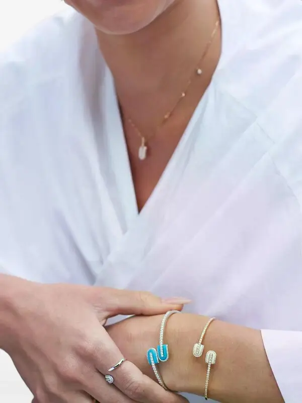 U LOS ANGELES Duo Diamond And Turquoise Bangle