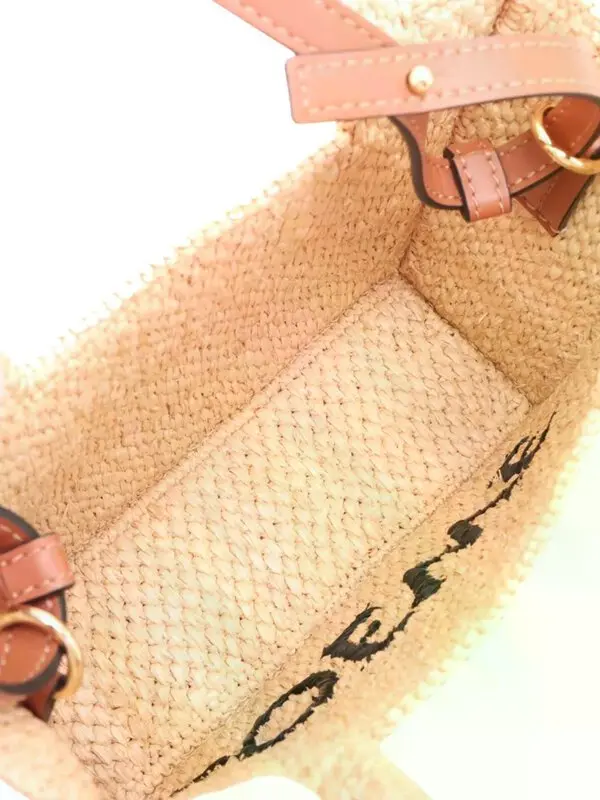 Loewe 2010-2026 Small Raffia Font Tote Satchel