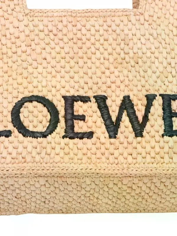 Loewe 2010-2026 Small Raffia Font Tote Satchel