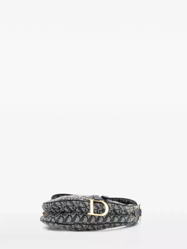 Dior Vintage Saddle Bag Diorissimo Canvas Medium Shoulder Bag