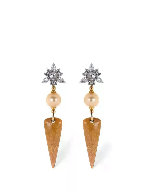 PARULINA Diamond And Pearl Detachable Earrings - Silver