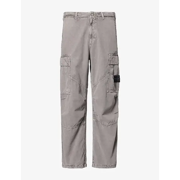 Stone Island Mineral-dyed Cotton-blend Cargo Trousers
