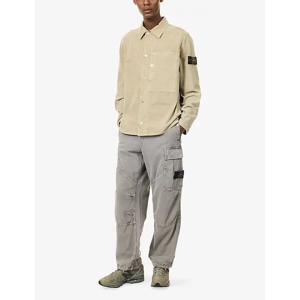 Stone Island Mineral-dyed Cotton-blend Cargo Trousers