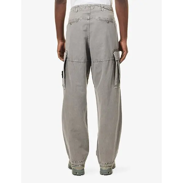 Stone Island Mineral-dyed Cotton-blend Cargo Trousers