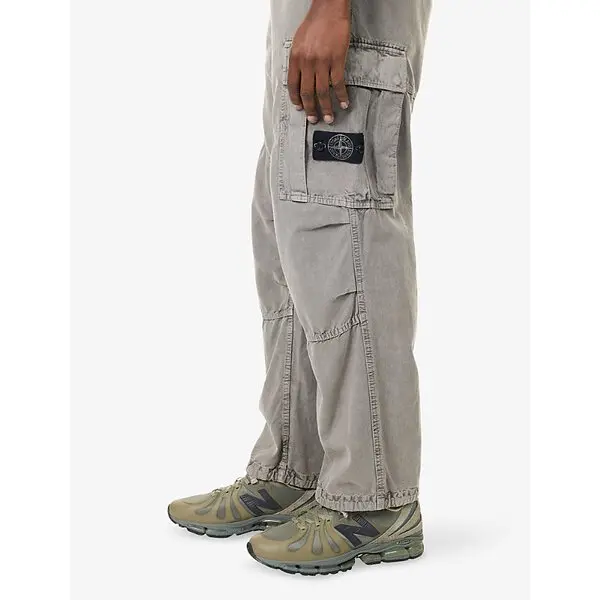 Stone Island Mineral-dyed Cotton-blend Cargo Trousers