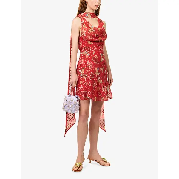 NEVER FULLY DRESSED Astra Sophie Printed Woven Mini Dress
