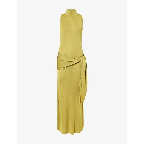DE LA VALI Abril Turtleneck Knitted Maxi Dress