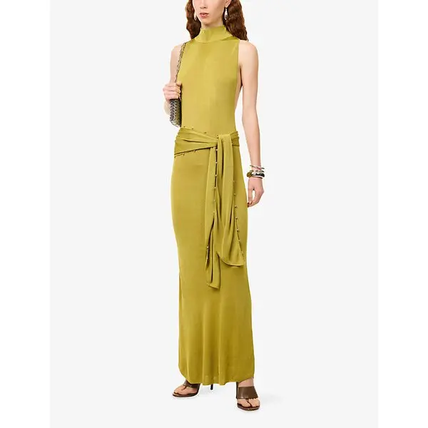 DE LA VALI Abril Turtleneck Knitted Maxi Dress