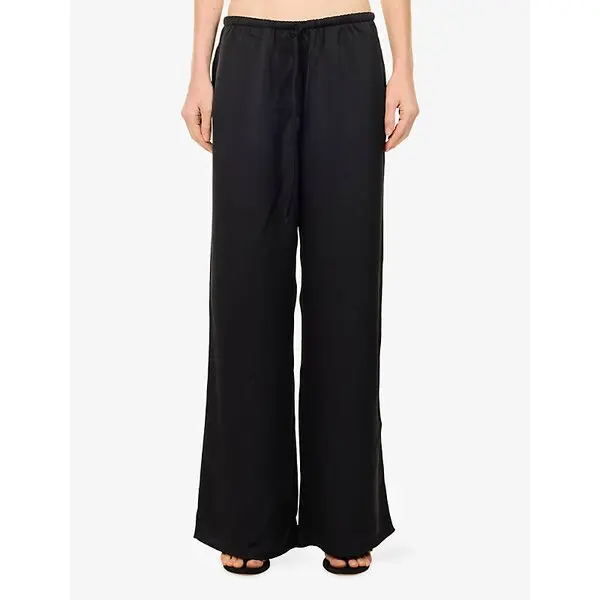 PRETTY LAVISH Breya Wide-leg Satin Trousers