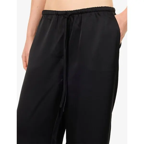 PRETTY LAVISH Breya Wide-leg Satin Trousers