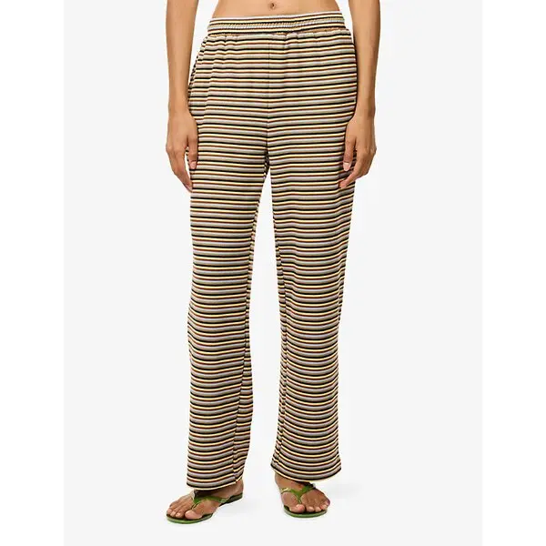 SISTERS & SEEKERS Walker Striped Stretch-jersey Jogging Bottoms - Navy