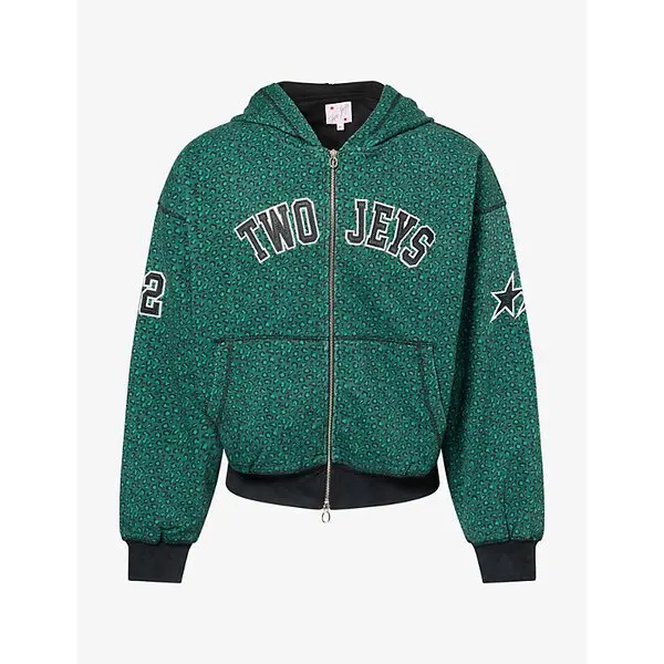 TWOJEYS Vintage Varsity Zip Cotton-jersey Hoodie