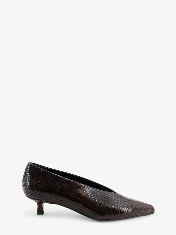 AeydĒ Clara Leather Décollete With Python Motif