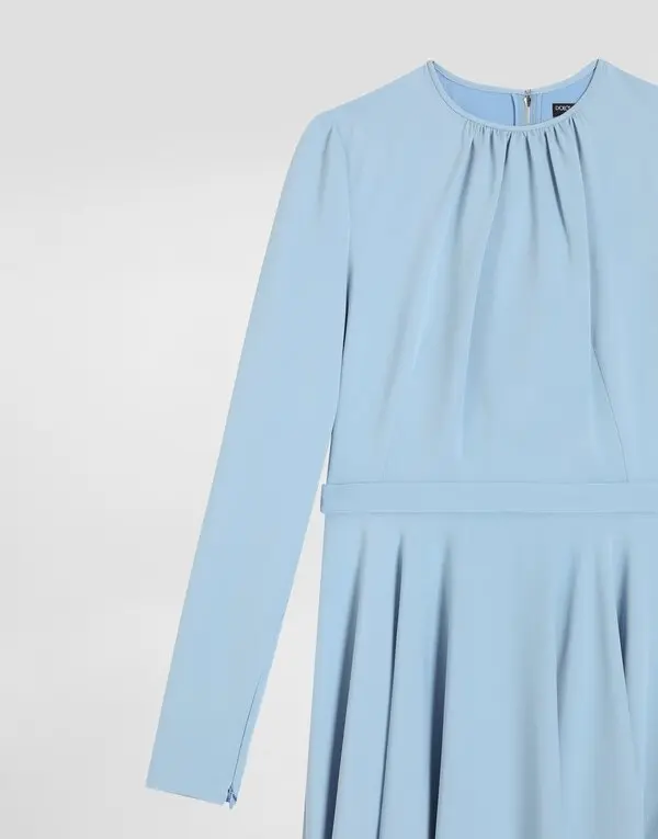 Dolce & Gabbana Structured Cady Dress Dresses Viscose - Azure