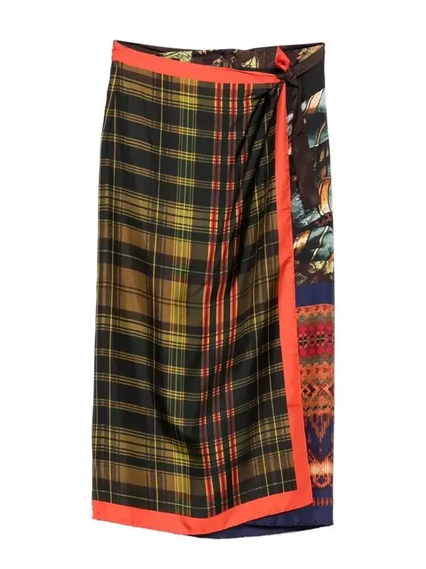 Dries Van Noten Silk Long Skirt