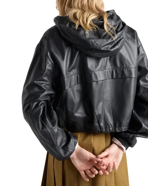 Prada Hooded Nappa Leather Jacket