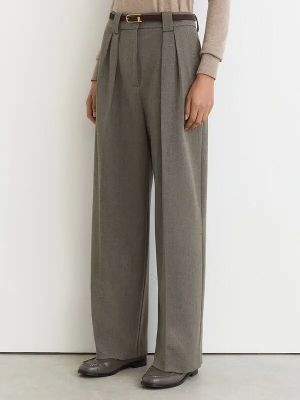 REISS Pleated Wide-leg Trousers