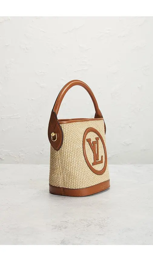 FWRD RENEW Louis Vuitton Raffia Petite Bucket Nm Bag