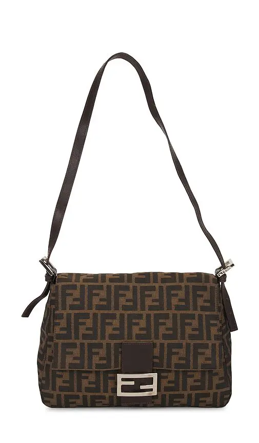 FWRD RENEW Fendi Zucca Mama Forever Baguette Shoulder Bag - Brown