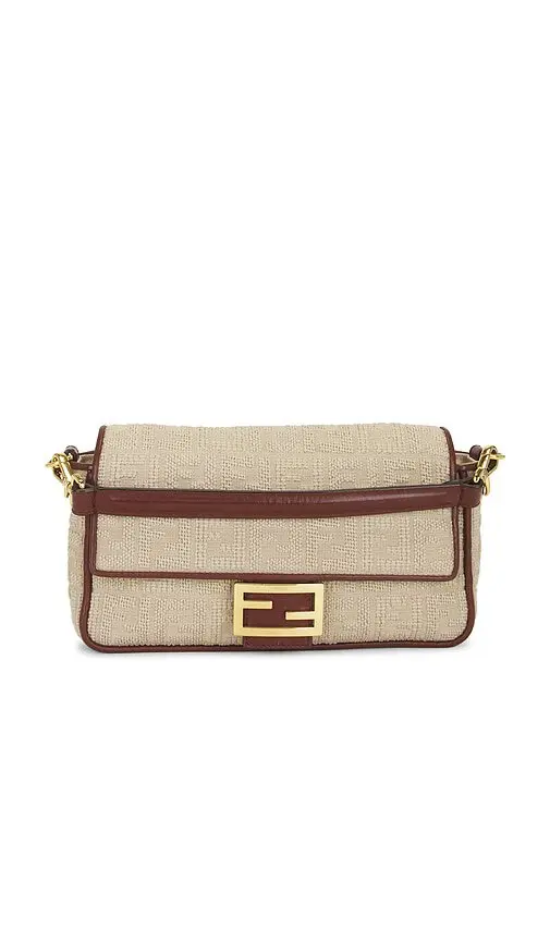 FWRD RENEW Fendi Zucca Baguette Shoulder Bag - Neutral