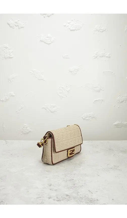 FWRD RENEW Fendi Zucca Baguette Shoulder Bag - Neutral