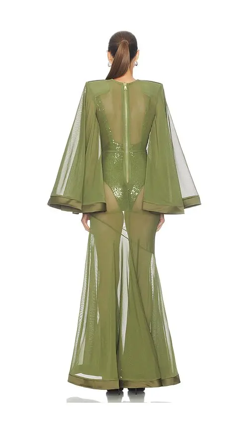 ZHIVAGO Illusion Survives Love Two-piece Mesh Gown