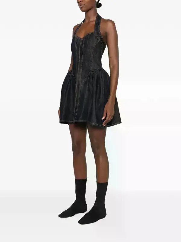 SELF-PORTRAIT Halterneck Corset-style Mini Dress