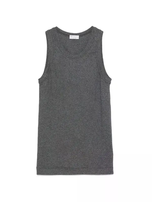 Brunello Cucinelli Monili-detail Tank Top - Grey