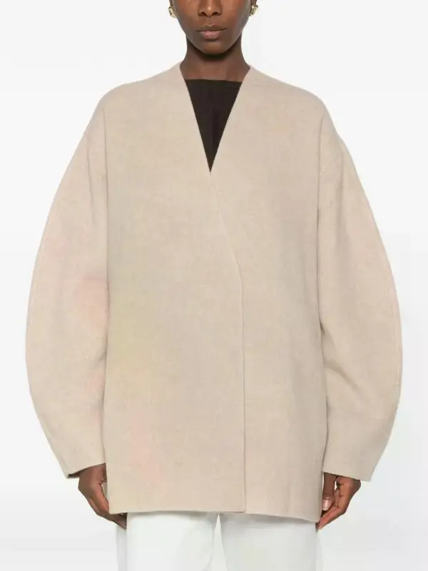 RUOHAN V-neck Cocoon-sleeve Coat