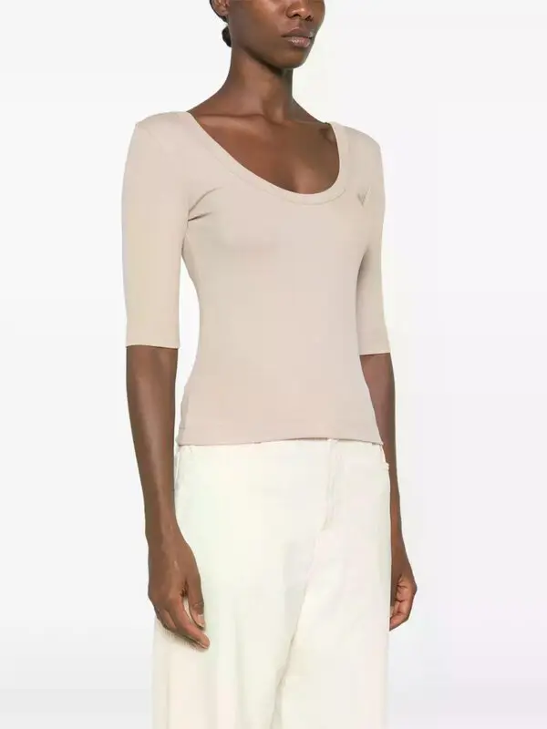 Brunello Cucinelli Scoop-neck Elbow-sleeve T-shirt