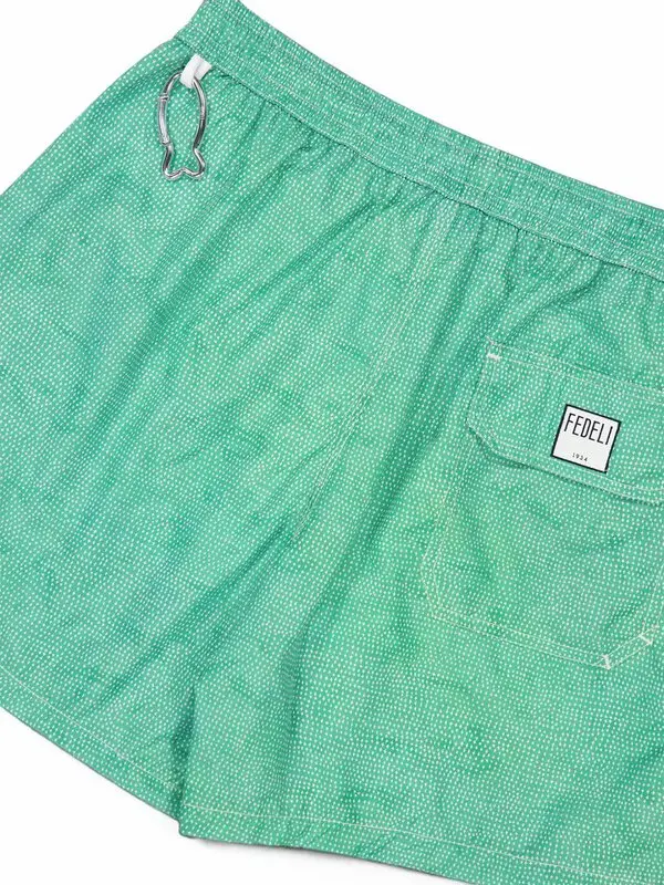 Fedeli Geometric-print Swim Shorts
