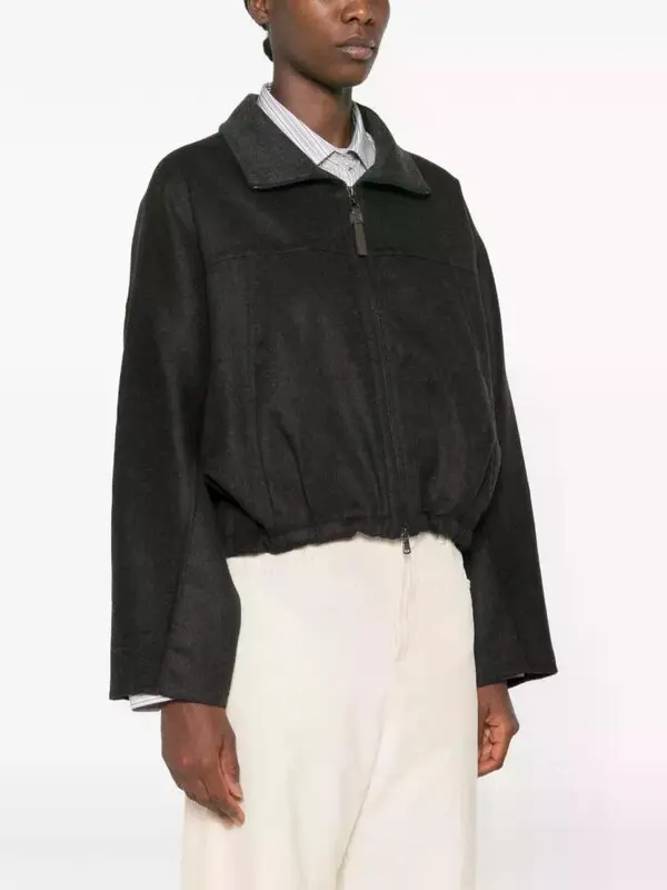 Brunello Cucinelli Elasticated-hem Zip-up Bomber Jacket