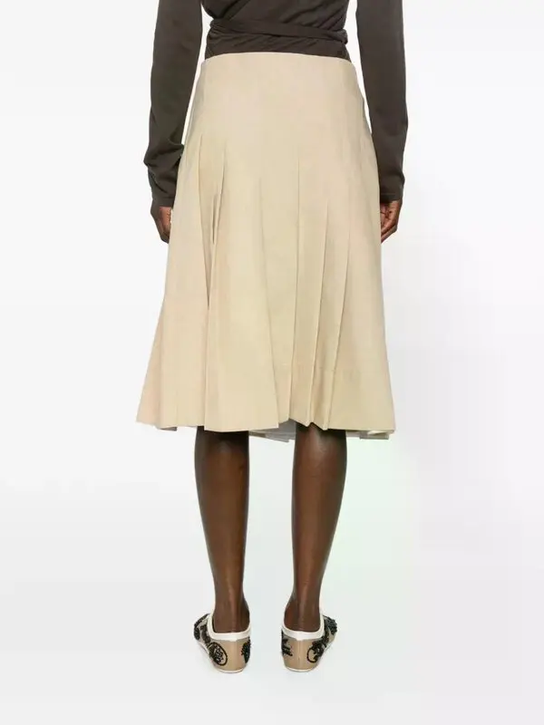 Plan C Feather-trim Pleated Midi Skirt